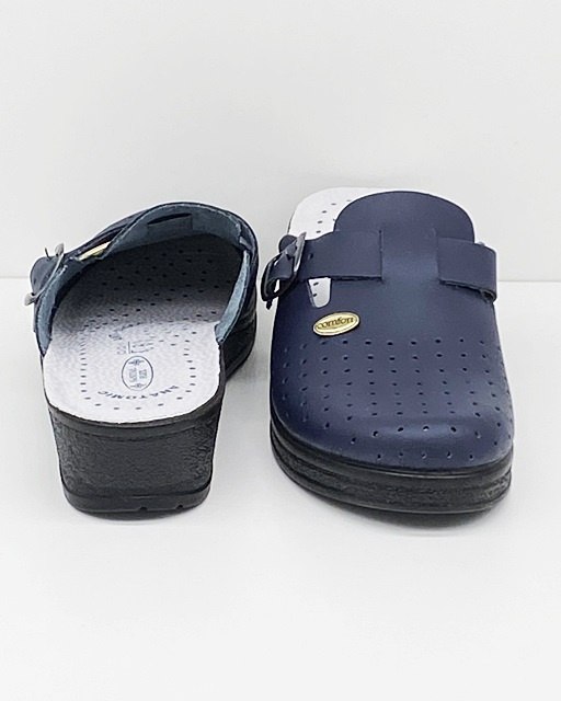 Obuwie medyczne damskie Sanital Flex 708 granatowe chodaki, tęgość G-H ...